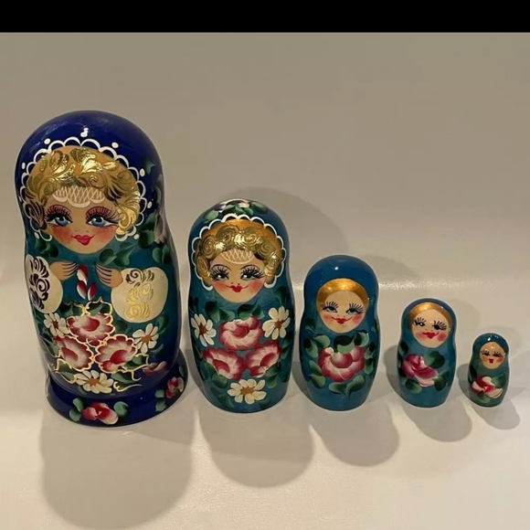 Accents | Matryoshka Nesting Doll 5 Piece Set Hand Painted Vintage ...